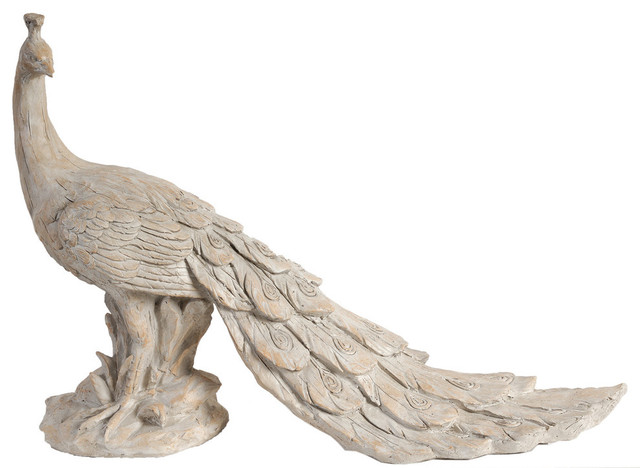 Large Peacock Statue Resin Contemporary Garden Statues Sculptures And Art By Fantastic