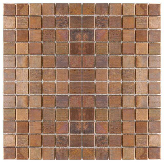 Copper Square Mosaic Tile Sheet 11 8x11 8 Contemporary Mosaic