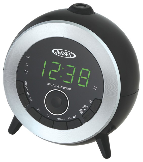 Jensen Dual Alarm Projection Clock Radio Modern Alarm Clocks By