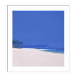 White Fishing Boat by John Miller Framed Wall Art 31 x 33 - Beach Style ...