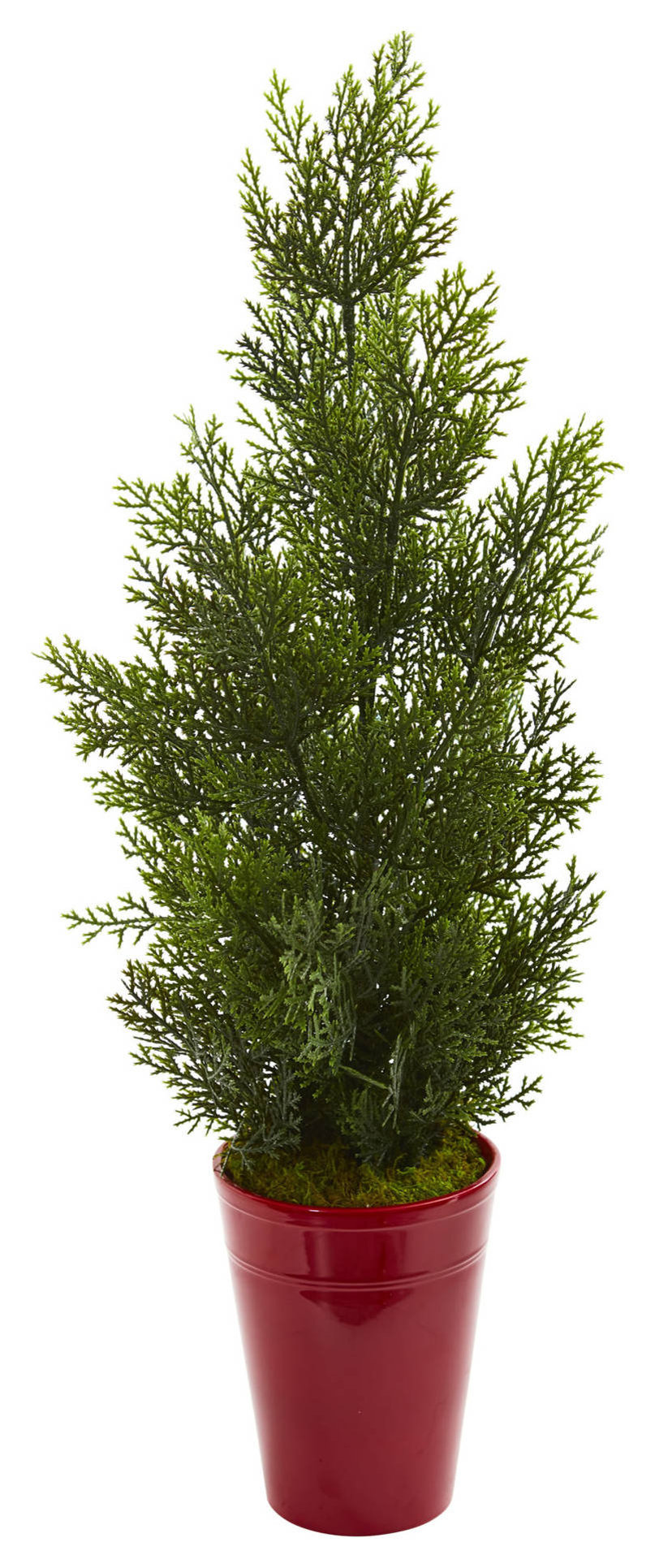 Nearly Natural 27" Mini Cedar Artificial Pine Tree in Decorative ...