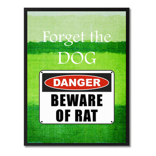Beware Of Rat Danger Sign, Canvas, Picture Frame, 13"x17 ...