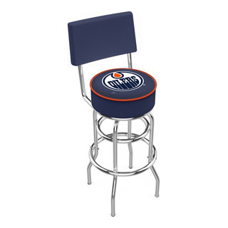 Holland L7C4 Edmonton Oilers 30" Double-Ring Swivel Bar Stool - Chrome ...