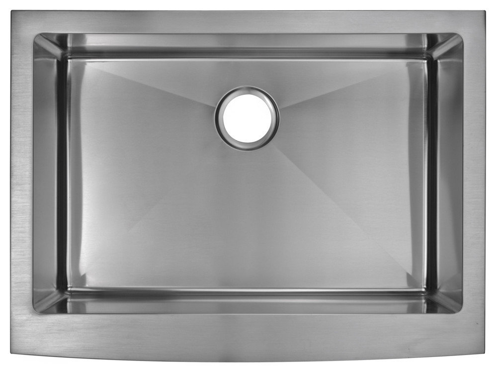 Corner Radius Single Bowl Stainless Steel Hand Made Apron Front Kitchen ...