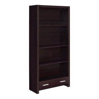 Coaster Skylar 4-Shelf Wood Bookcase with Storage Drawer in Cappuccino ...