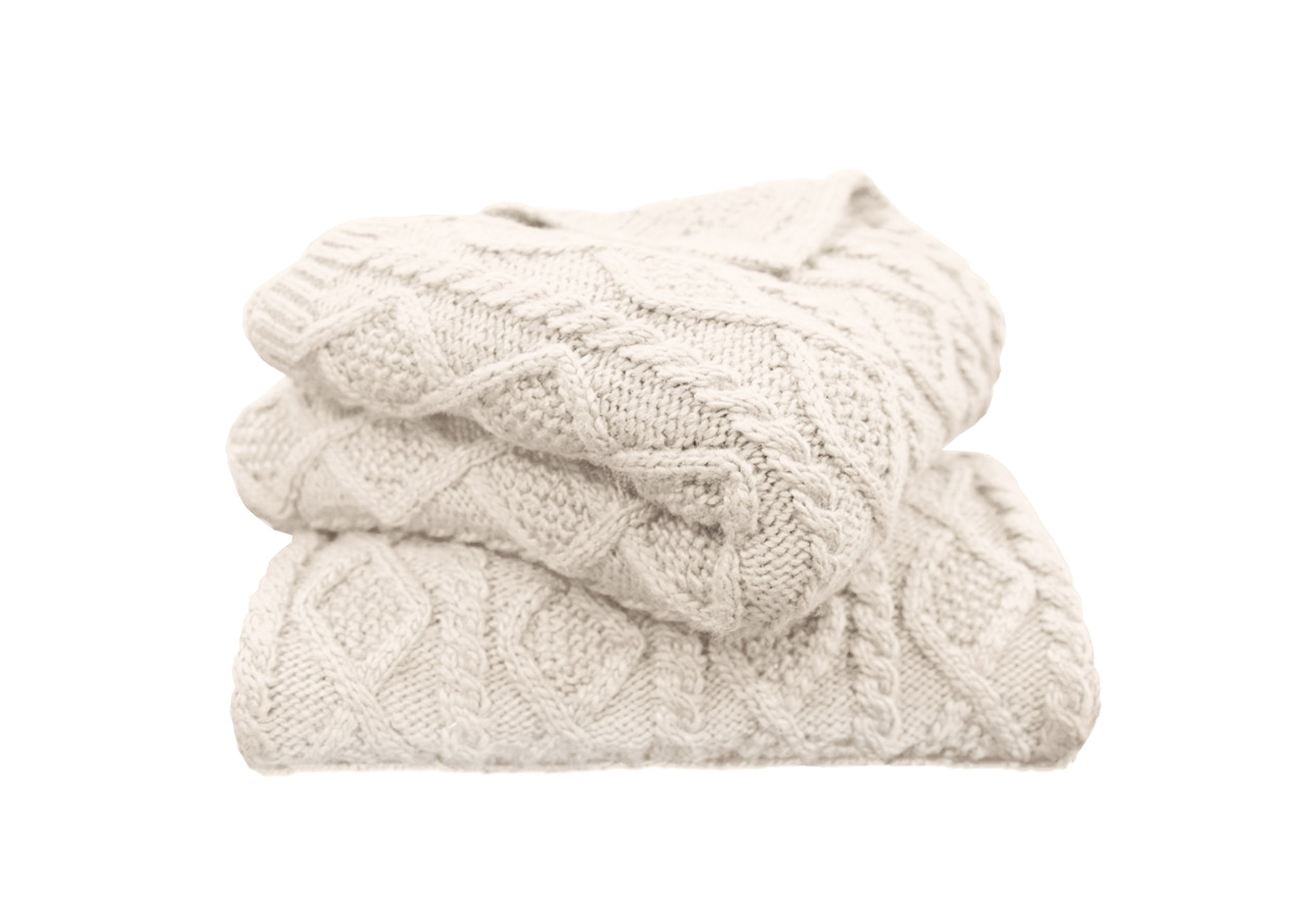 Cable Knit Soft Wool Throw Blanket, 50"x60" - Scandinavian - Throws ...
