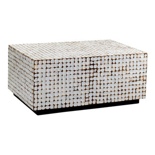 East at Main Daytona Brown Coconut Shell Inlay Rectangle Coffee Table ...
