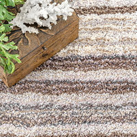 Hand-Tufted Striped Shaggy Plush Shag Rug, 9'x12' - Contemporary - Area ...