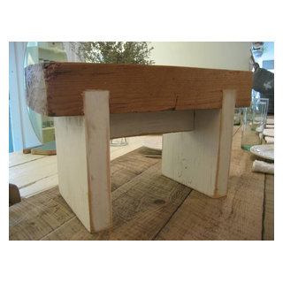White Flower Farm House- barn beam stool - Other | Houzz