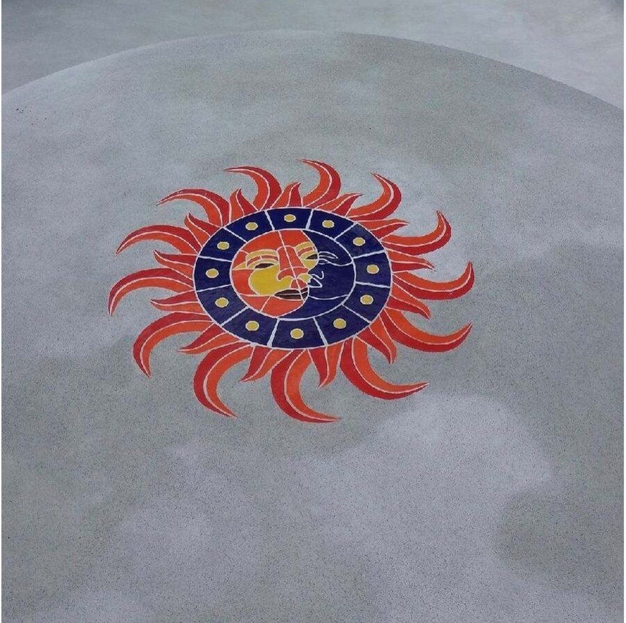 Sun & Moon Medallion 2 Ceramic Swimming Pool Mosaic, 60"x60 ...