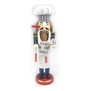 15in King of the Grill BBQ Christmas Nutcracker Decoration Hand painted ...