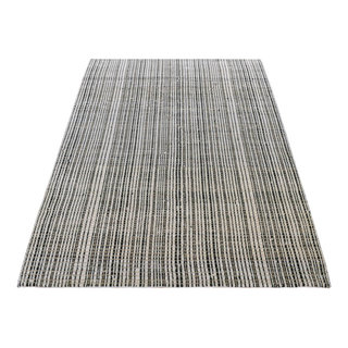 Green, Modern Criss Cross Design, Pure Wool Hand Knotted Rug, 4'x5'10 ...