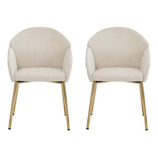 Catherine Polyester Round Back Dining Chairs, Set of 2 - Midcentury ...