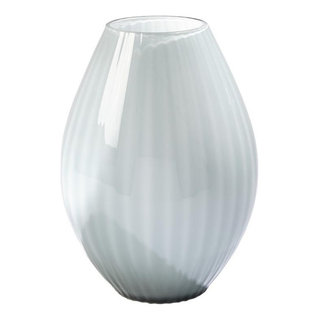 Cased Glass Stripe Small Blue Vase - Contemporary - Vases - by Lighting ...