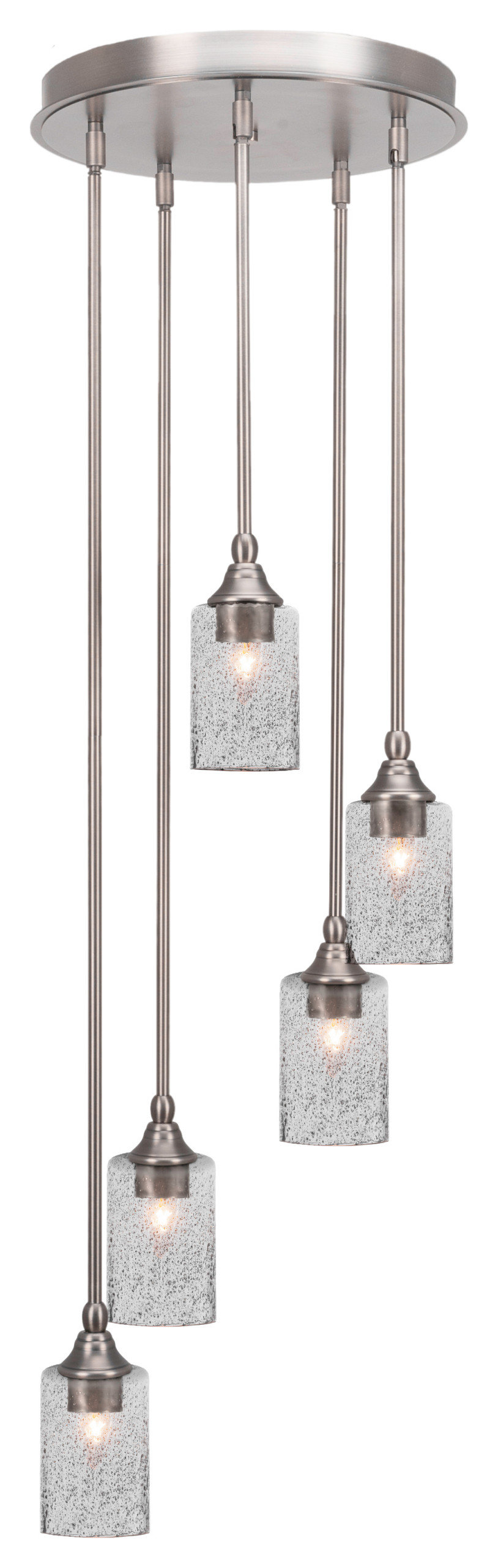 Empire 5 Light Cluster Pendalier In Brushed Nickel Finish (2145-BN-3002) - Transitional ...