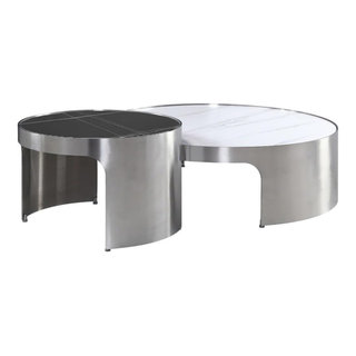 First of a Kind Zee Nesting Coffee Tables, Round, 2-Piece Set ...