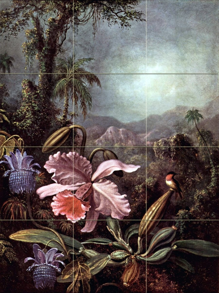 Tile Mural Orchid And Hummingbird Kitchen Bathroom Wall Backsplash, 6 ...