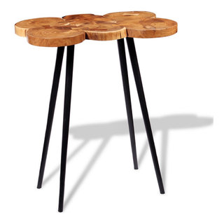 vidaXL Log Bar Table Solid Acacia Wood 35.4"x23.6"x43.3" - Rustic ...