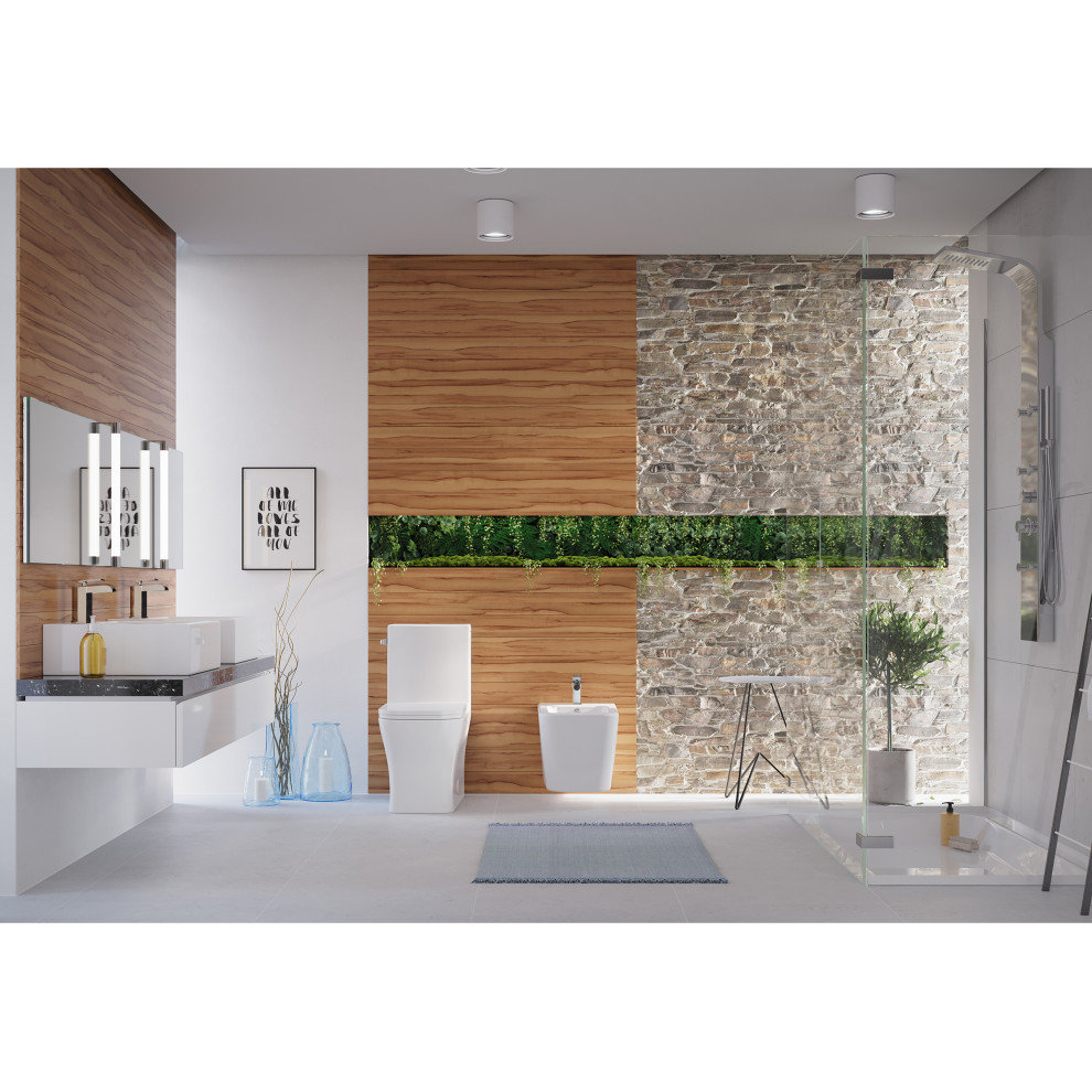 Concorde One Piece Elongated Left Side Flush Handle Toilet 1.28 gpf ...