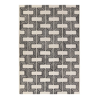 Jaipur Living Karoun Handmade Geometric Cream/Black Area Rug, 5'X8 ...
