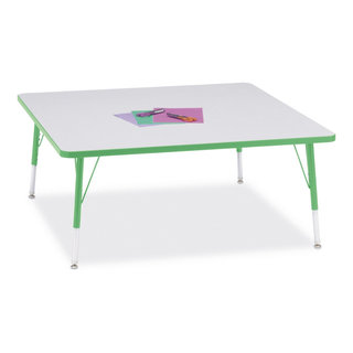 Square Activity Table, 48x48, Mobile, Gray/Blue/Gray - Contemporary ...