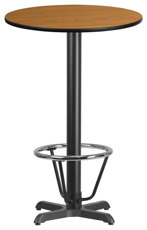 24" Round Natural Laminate Table, X-Base - Contemporary - Dining Tables ...