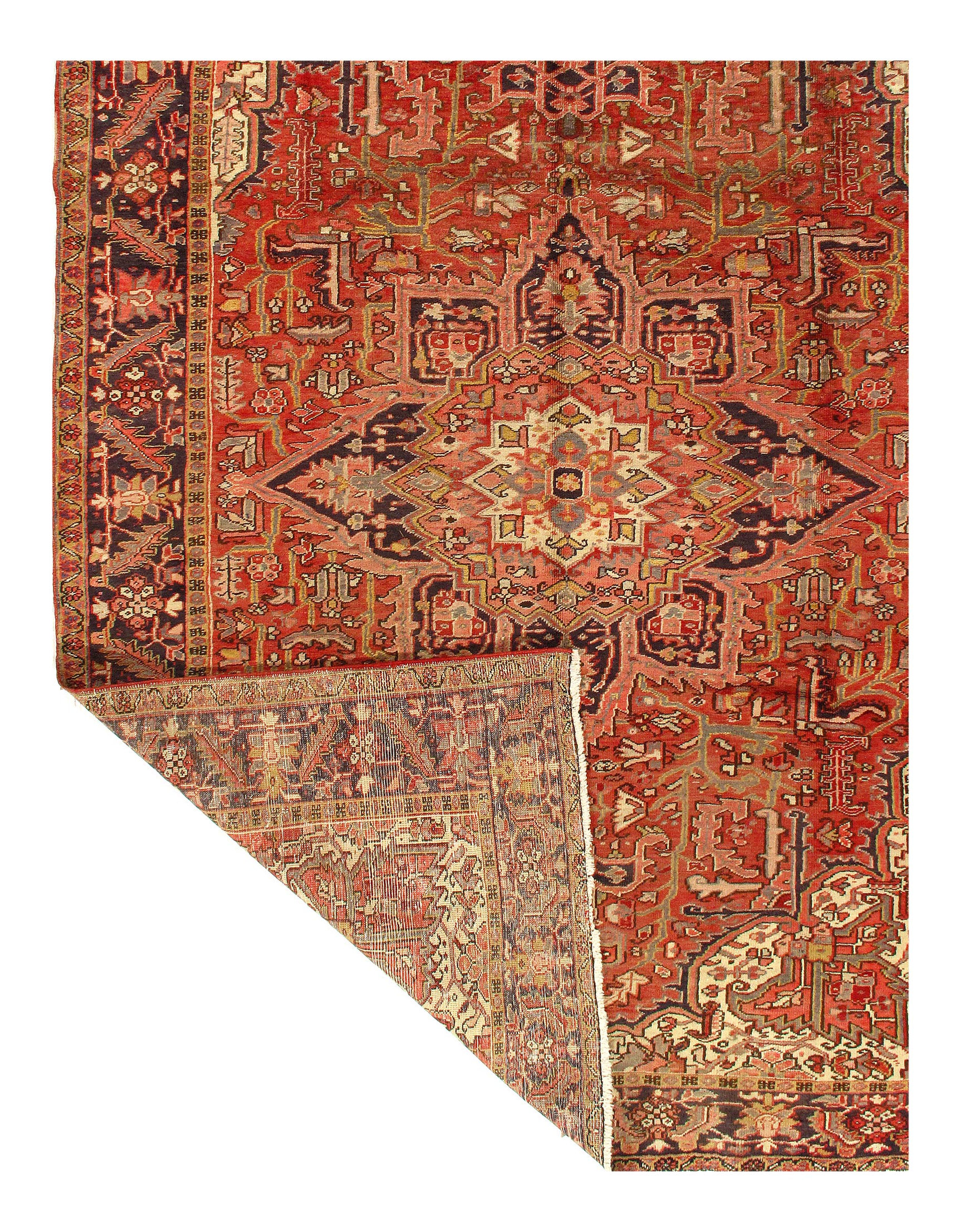 Rust Persian Antique Heriz 7'9''x11'1'' - Mediterranean - Area Rugs ...