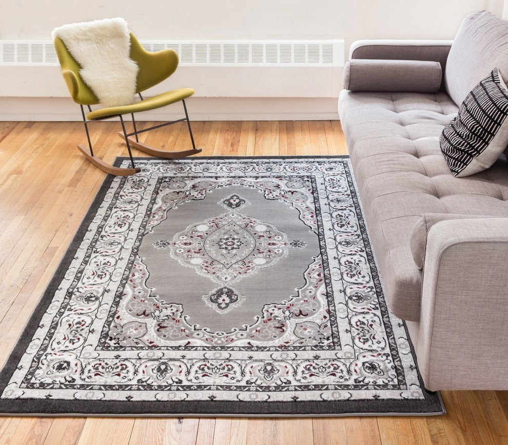 Well Woven Dulcet Isfahan Medallion Medallion Gray Area Rug, 2' x 7'3 ...