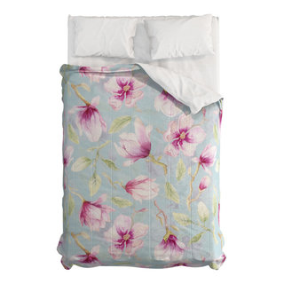 Deny Designs Utart Hygge Hand Painted Watercolor Magnolia Blossoms ...