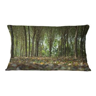 Dense Rubber Tree Plantation Landscape Throw Pillow, 12"x20 ...