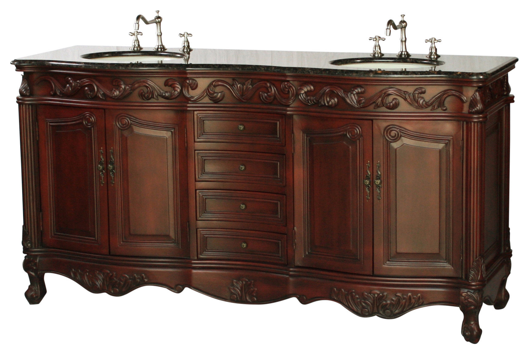 68" Antique Style Double Sink Bathroom Vanity Model 2917-68 BN ...
