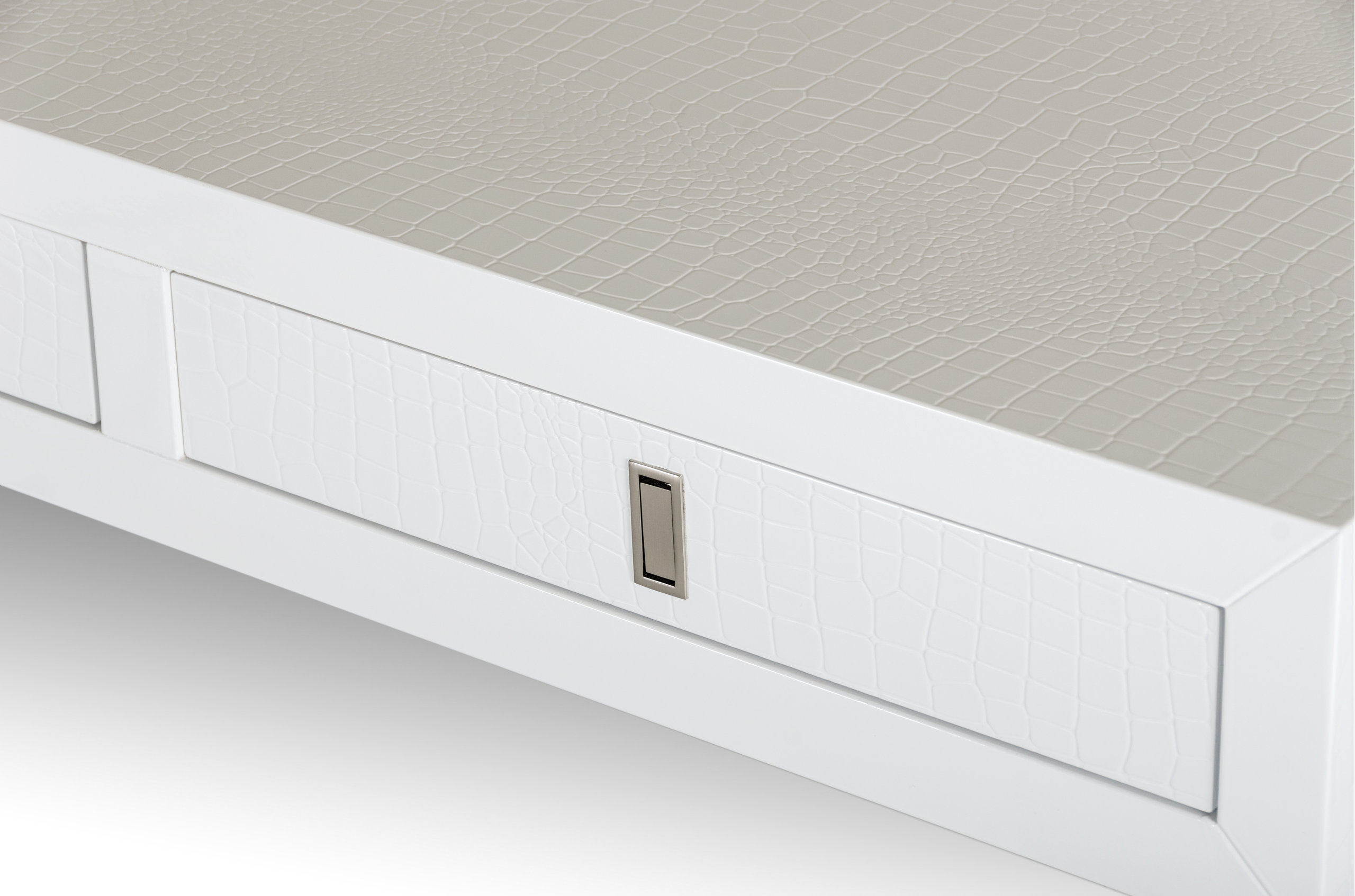 AandX Congress Transitional White Crocodile Office Desk - Contemporary ...