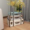 Urban Designs Vintage Hues 3-Piece Wooden Nesting Storage Trunk Set ...