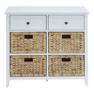 Acme Flavius Console Table With Drawers White Finish - Tropical ...