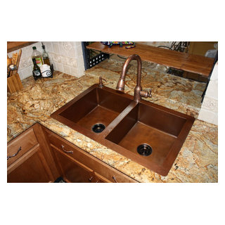 36" Double Well Kitchen Sink, 50/50 by SoLuna - Traditional - Kitchen ...