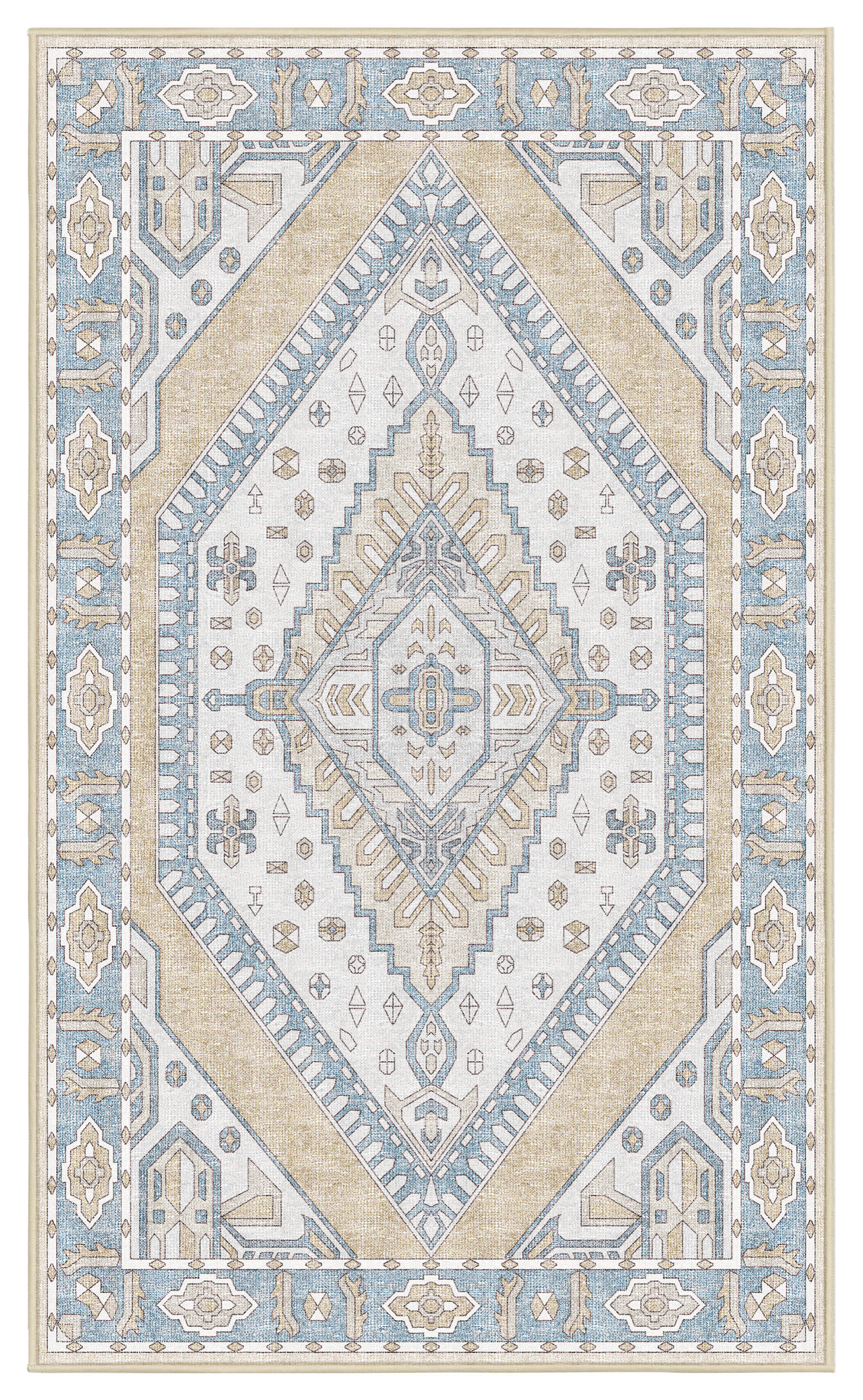 Washable Claire Cold Breath Area Rug, Rectangle 2'x5' - Southwestern ...