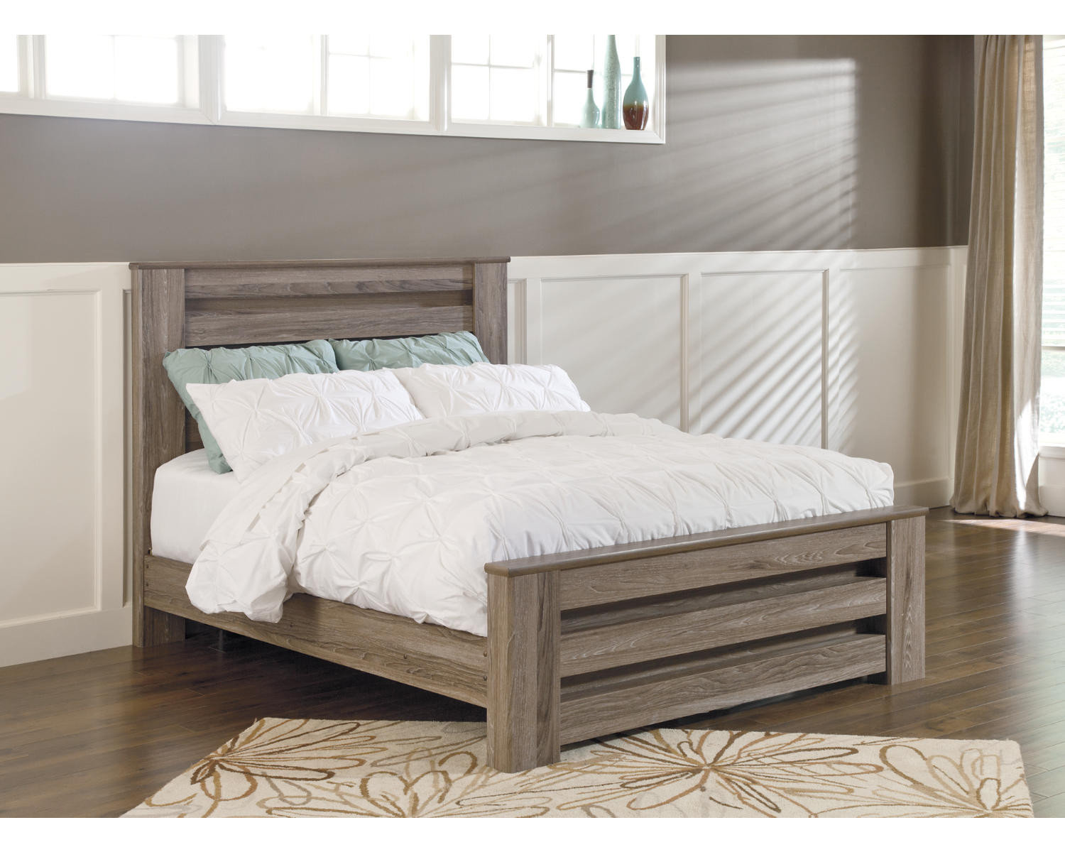 Zelen Casual Warm Gray Queen or Full Panel Headboard Only - Transitional - Headboards - by ...