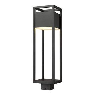 Z-Lite 1 Light Outdoor Post Mount Fixture, Black, 7x25.75 - Modern ...