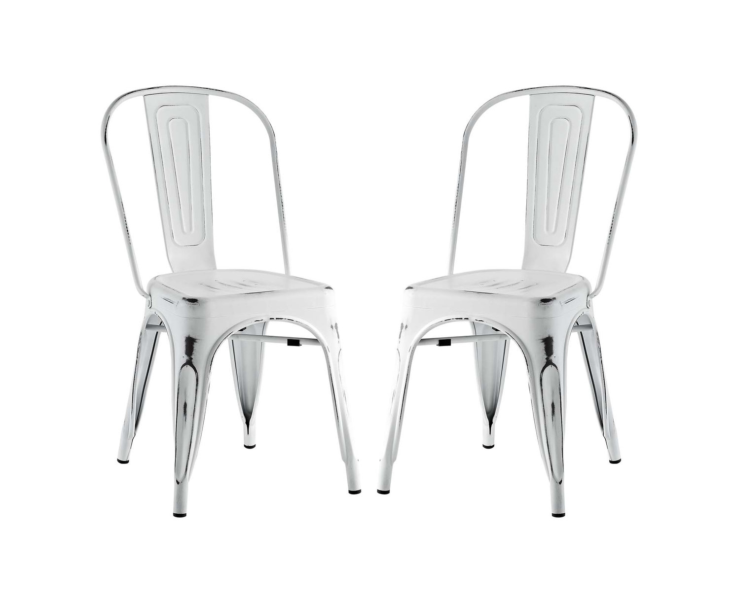 Modern White Promenade Dining Side Chair Set of 2, 17"Lx20"Wx34"H ...