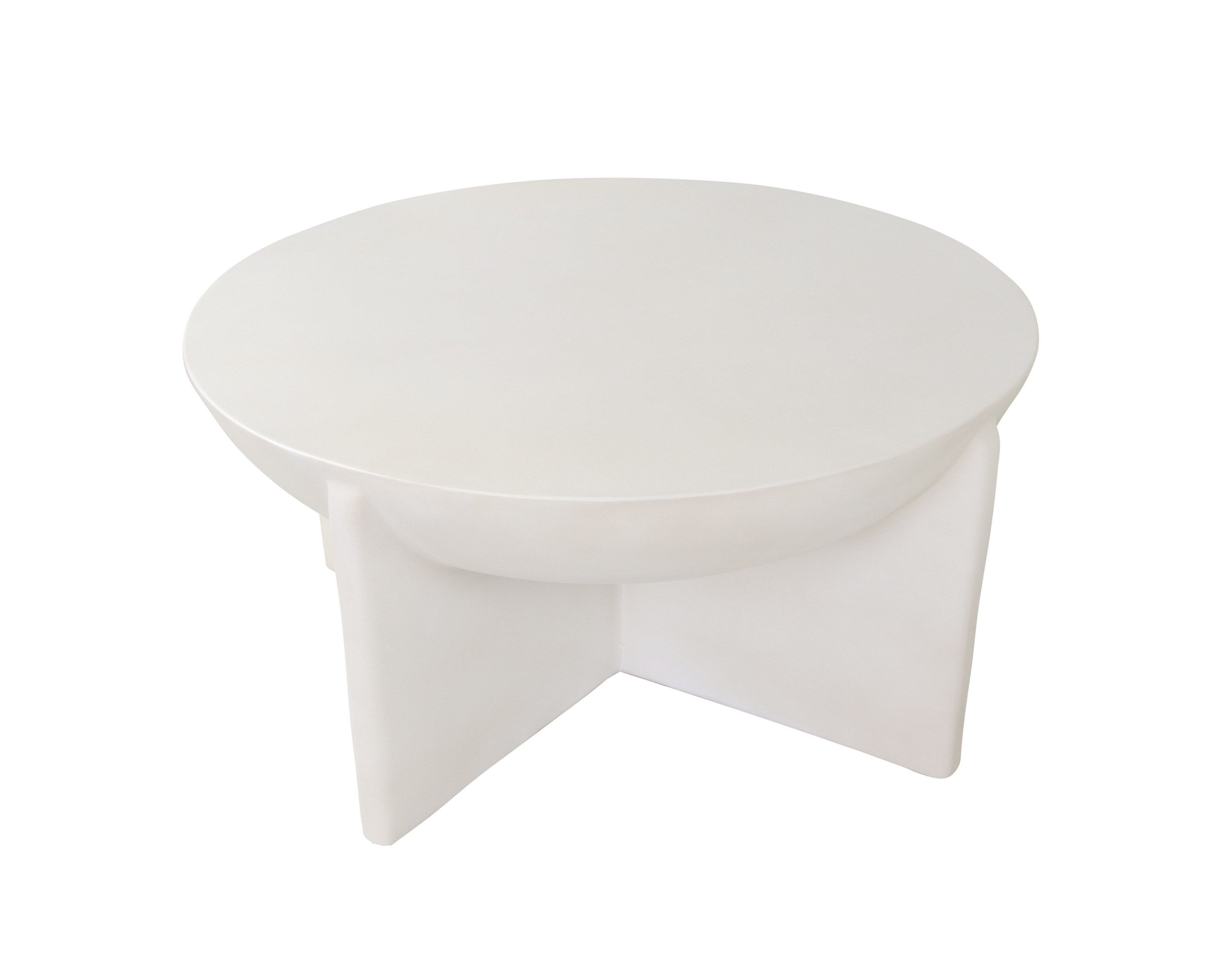 Modrest Elsa Modern Oyster Concrete Round Coffee Table - Modern ...