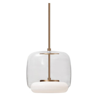 Enkel Pendant Light, Clear/Vintage Brass, 10x10x10 - Transitional ...