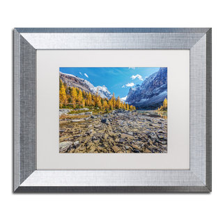 Pierre Leclerc 'Autumn At The Opabin Plateau' Matted Framed Art, 14"x11 ...