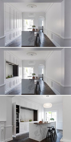 Layout for trapezoid kitchen/diner