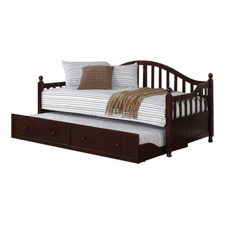 Coaster Daybed With Trundle, Cappuccino - Traditional - Daybeds - by ...