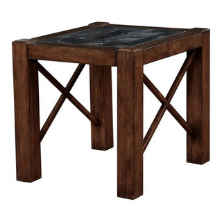 Rani Transitional End Table In Brown Cherry Finish - Transitional ...
