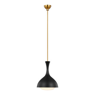 Lucerne One Light Small Pendant, Midnight Black and Burnished Brass ...