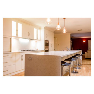 Kitchen waterfall island bench - Modern - Kitchen - Adelaide - by ...