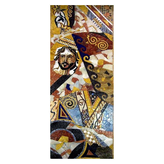 Flash Cards, Modern Mosaic Abstract Art, 31" x 77" - Traditional - Tile ...