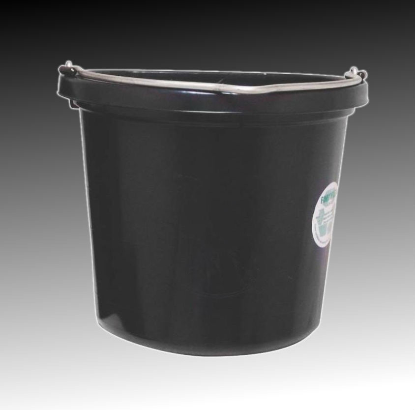 Fortex/Fortiflex Fortalloy Flat Side Bucket, 20 qt., Black ...