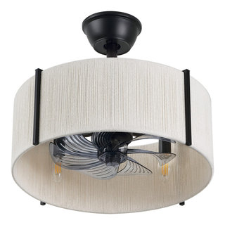 GetLedel 18'' 7-Blade Rope Ceiling Fan with Light Kit and Remote ...